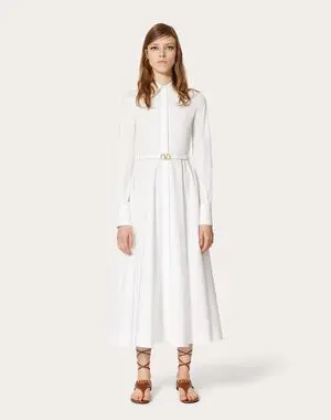 Valentino Garavani Belted Long-sleeved Midi Dress