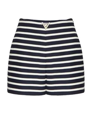 Valentino Garavani Striped V-logo Tailored Shorts - Black