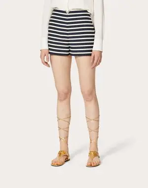Valentino Garavani Striped V-logo Tailored Shorts