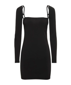 Alexander Wang Logo Shoulder Strap Dress - Black