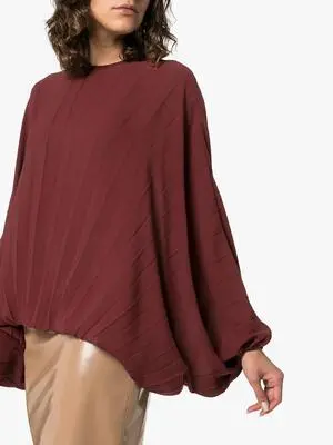 Valentino Garavani Bat-sleeve Pleated Top - Red