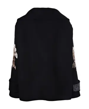 Valentino Garavani Floral Embroidered Patch Sleeve Coat
