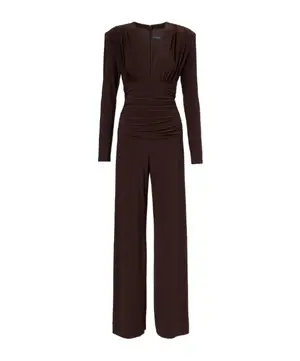 Norma Kamali Ruched Jersey Jumpsuit - Brown