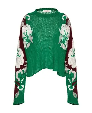 Valentino Garavani Wool Embroidered Pullover - Green