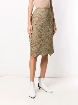 Valentino Garavani Floral Embroidered Mesh Skirt