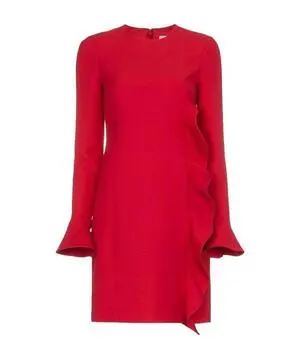 Valentino Garavani Ruffled Long-sleeved Dress - Red
