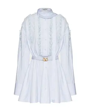 Valentino Garavani Striped Long-sleeved Dress - White