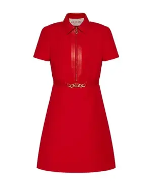 Valentino Garavani Vlogo Chain Panelled Dress - Red