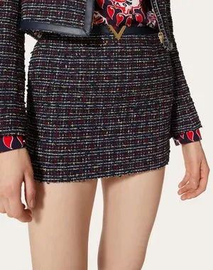 Valentino Garavani Vlogo Tweed Miniskirt