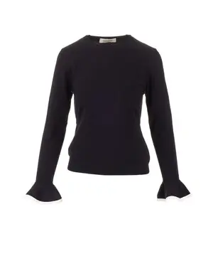 Valentino Garavani Frill Sleeve Jumper - Black