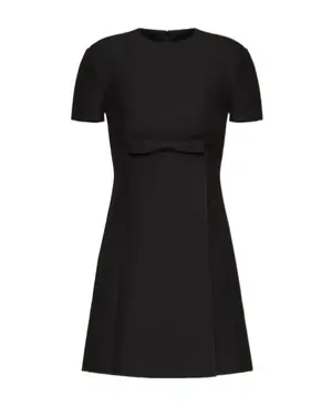 Valentino Garavani Bow-detail A-line Mini Dress - Black