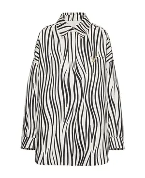 Valentino Garavani Faille Overshirt With Zebra 1966 Print
