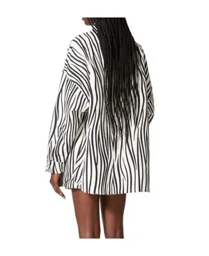 Valentino Garavani Faille Overshirt With Zebra 1966 Print
