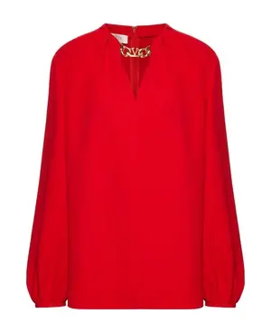 Valentino Garavani Cady Couture Vlogo Chain Top - Red