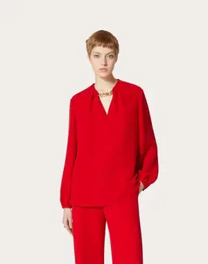 Valentino Garavani Cady Couture Vlogo Chain Top