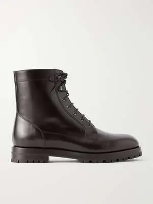 Manolo Blahnik Ambleside Manny Leather Lace-up Boots - Dark Brown