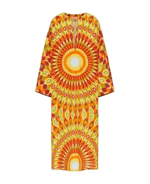 Valentino Garavani Round Rain Printed Dress - Yellow