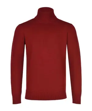 Emporio Armani Ribbed High Neck Knitwear - Red