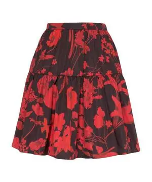 Valentino Garavani Floral Print Mini Skirt - Red