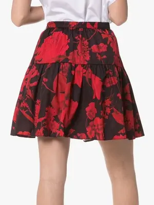 Valentino Garavani Floral Print Mini Skirt