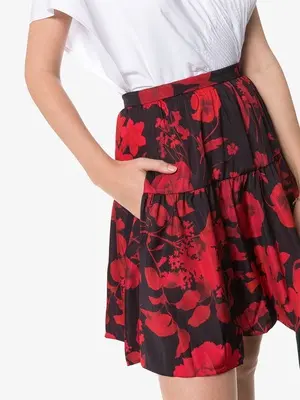 Valentino Garavani Floral Print Mini Skirt
