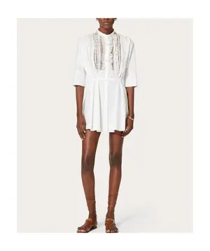 Valentino Garavani Embroidered Cotton Popeline Dress