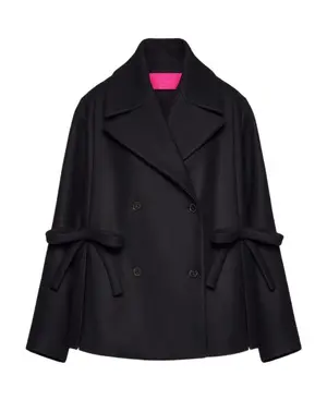 Valentino Garavani Bow-detail Double-breasted Jacket - Black