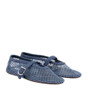 Alaïa Embellished Fishnet Mary Jane Flats - No