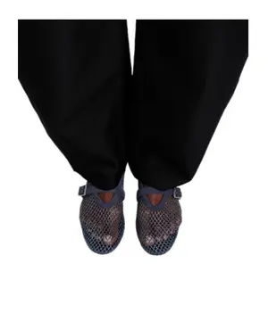 Alaïa Embellished Fishnet Mary Jane Flats - No