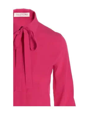 Valentino Garavani Scarf-detail Concealed-fastening Shirt