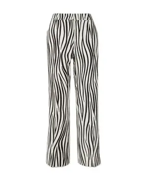 Valentino Garavani Zebra Printed High Waist Trousers - White