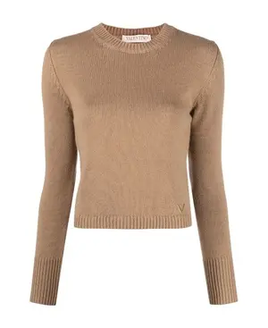 Valentino Garavani V Gold Cashmere Jumper - Brown