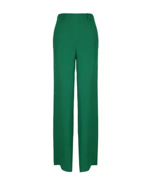 Valentino Garavani Silk Tailored Wide-leg Trousers - Green