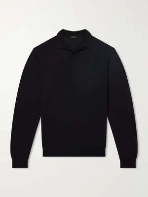 Rubinacci Sea Island Cotton Polo Shirt - Black