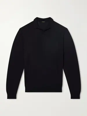 Rubinacci Sea Island Cotton Polo Shirt - Black