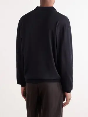 Rubinacci Sea Island Cotton Polo Shirt - Black