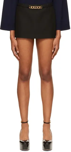 Valentino Garavani Logo Mini Skirt - Black