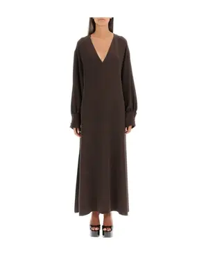 Valentino Garavani V-neck Long-sleeved Dress