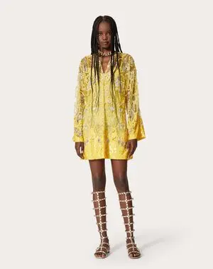 Valentino Garavani Tulle Long-sleeved Dress