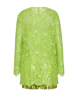 Valentino Garavani Embroidery Lace Long-sleeved Dress