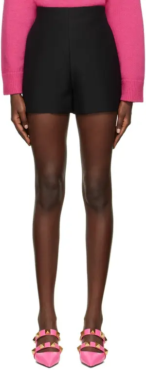 Valentino Garavani Logo High-rise Shorts - Black