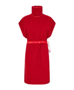 Gucci Turtleneck Capsleeve Mini Dress - Red
