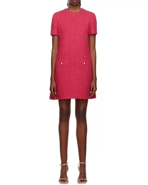 Valentino Garavani Roman Stud Tweed Mini Dress