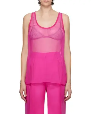 Valentino Garavani U-neck Sleeveless Chiffon Top