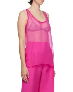 Valentino Garavani U-neck Sleeveless Chiffon Top