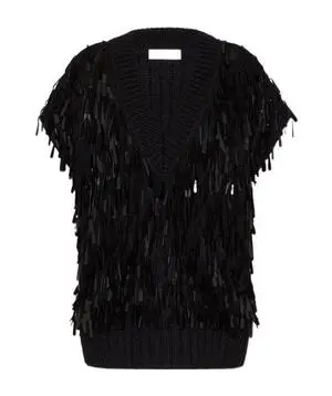 Valentino Garavani Sequined Knitted Top - Black