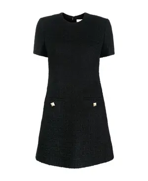 Valentino Garavani Short-sleeve Tweed-style Dress - Black