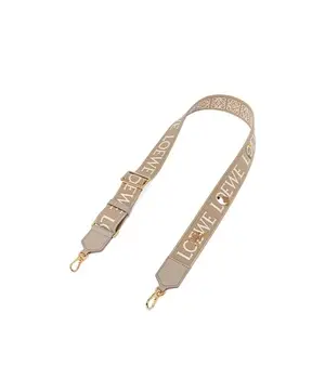 Loewe Bunny Anagram Strap In Jacquard And Calfskin - Sand