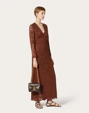 Valentino Garavani Floral-lace Long-sleeve Long Dress