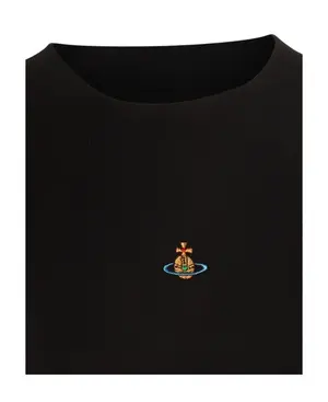 VIVIENNE WESTWOOD Logo-embroidered Cropped T-shirt